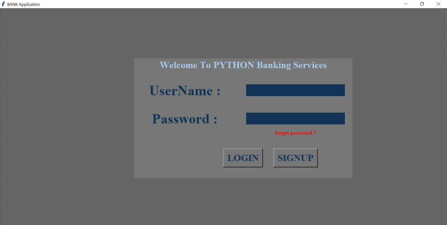 Bank Application In Python With Source Code Codezips